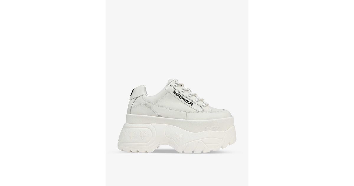 Naked Wolfe Sprinter Leather Trainers in White | Lyst