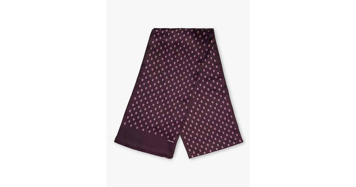 Tom Ford Paisley-Print Mulberry-Silk Scarf in Purple for Men | Lyst UK
