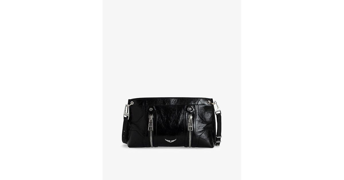 Zadig & Voltaire Sunny Moody Branded Leather Handbag in Black | Lyst UK