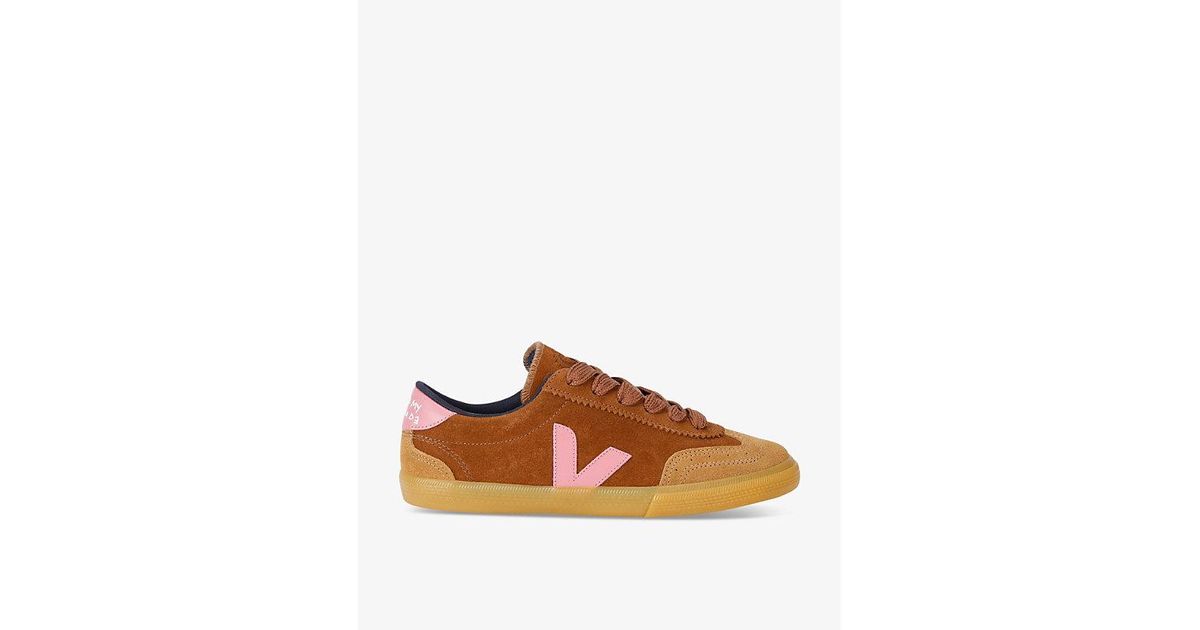 Veja Oth Volley Logo-Embellished Suede Low-Top Trainers in Brown | Lyst