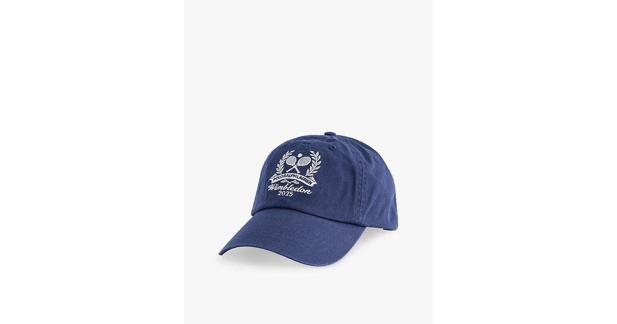 Polo Ralph Lauren X Wimbledon Embroidered Cotton Baseball Cap in Blue ...