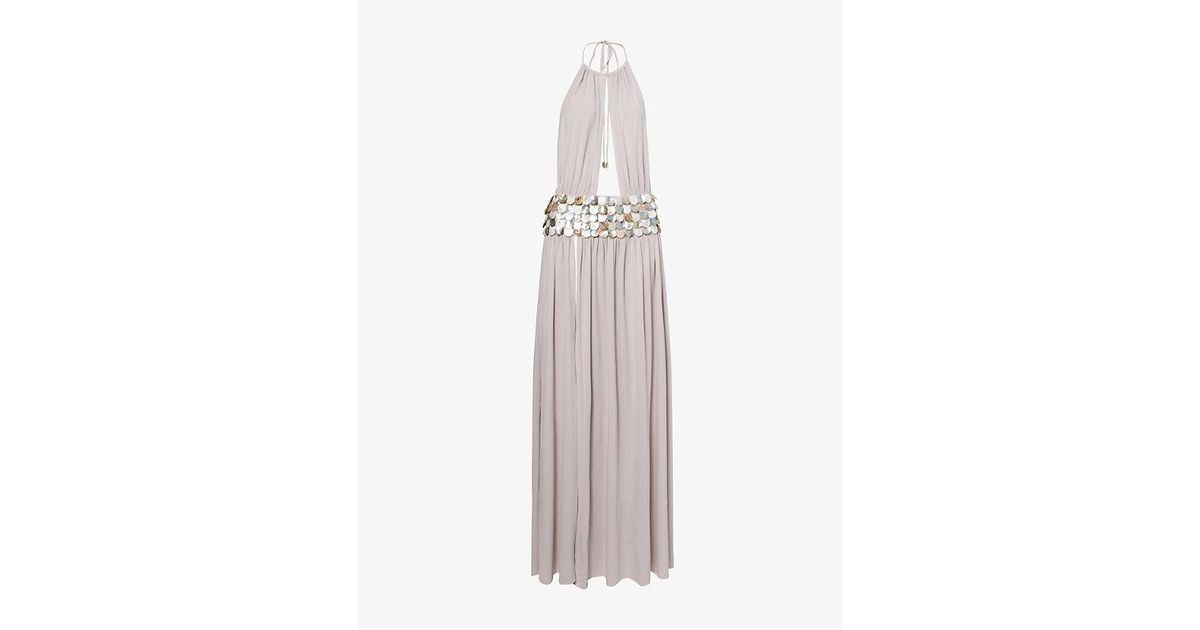 Jaded London Oryx Shell-Embellished Stretch-Jersey Maxi Dress in Gray ...