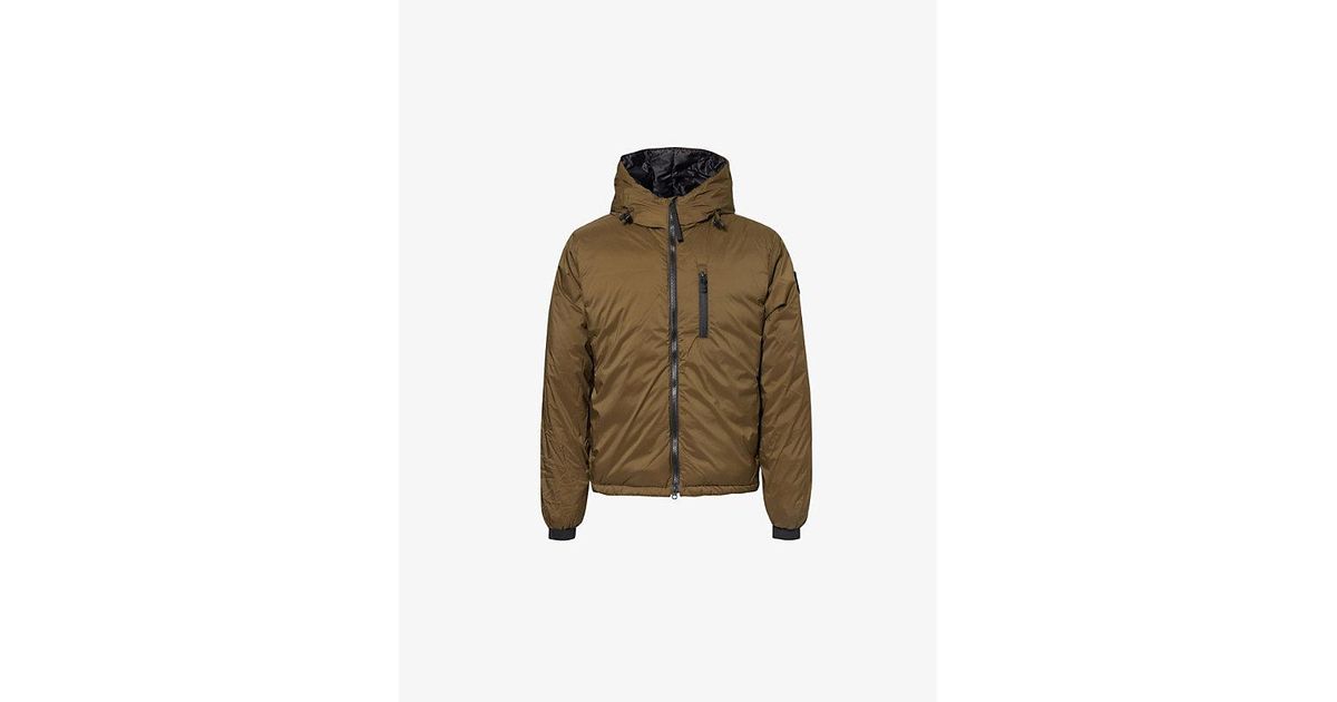 Canada Goose Military Lodge Logo-Patch Shell-Down Hooded Puffer Jacket ...