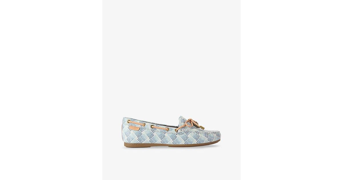 Kurt Geiger Eagle-Embellished Grained-Leather Moccasin Loafers in Blue ...