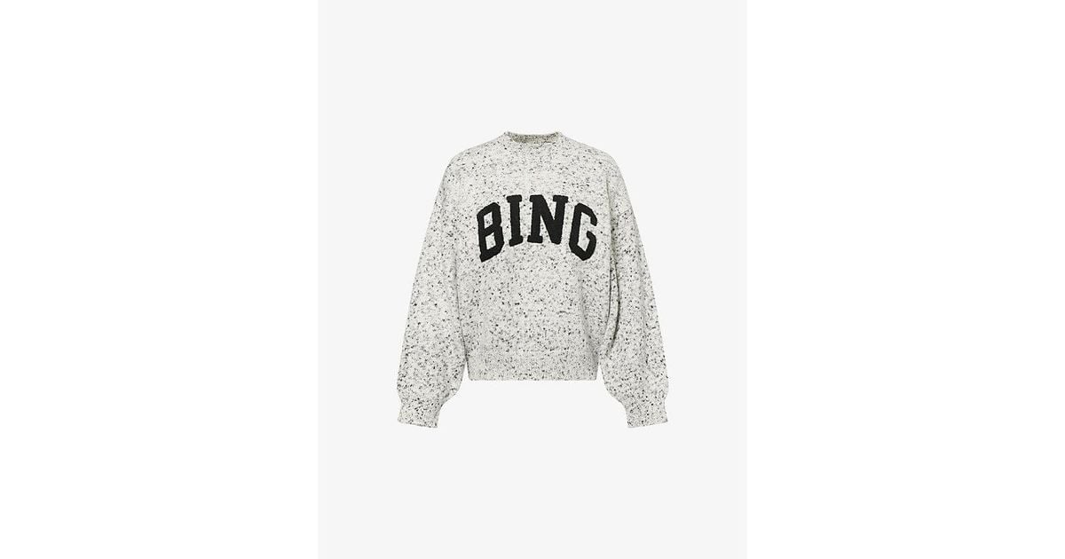 Anine Bing Sydney Logo-Appliqued Knitted Jumper in White | Lyst UK