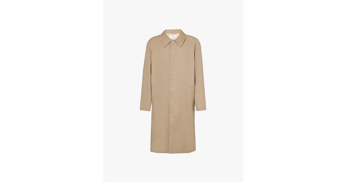 FRAME Spread-collar Twill-texture Regular-fit Wool Trench Coat X in ...