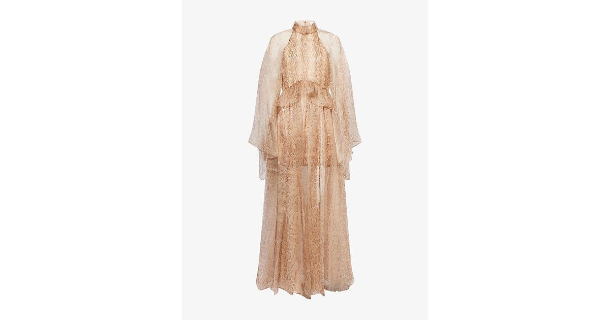 Zimmermann Memento Smocked Flutter Silk Maxi Dress in Natural | Lyst