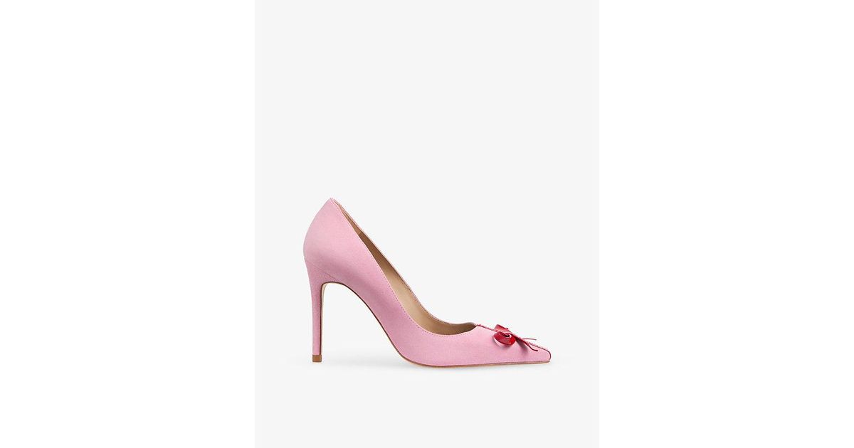 LK Bennett Kittie Bow Suede Courts in Pink | Lyst