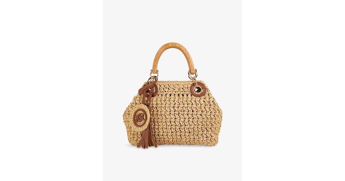 Dune Daiquri Small Raffia Grab Bag in Metallic | Lyst