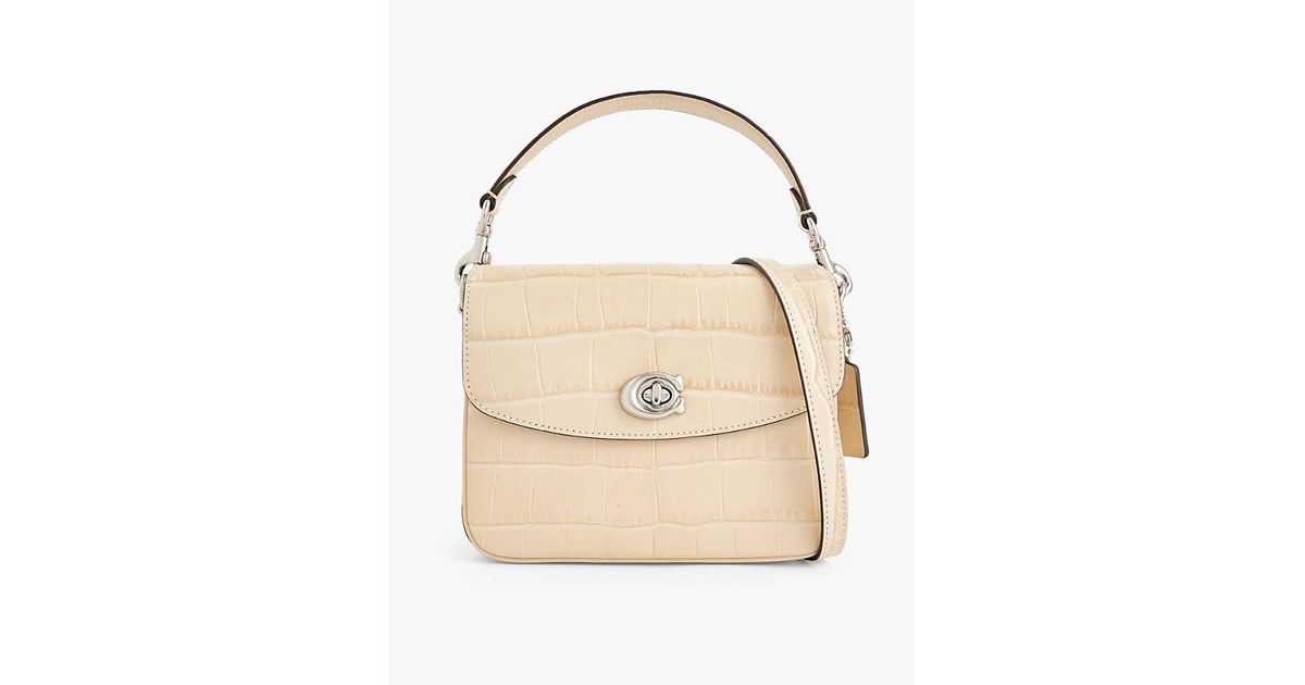 COACH Cassie 19 Crocodile-embossed Leather Crossbody Bag in Natural | Lyst
