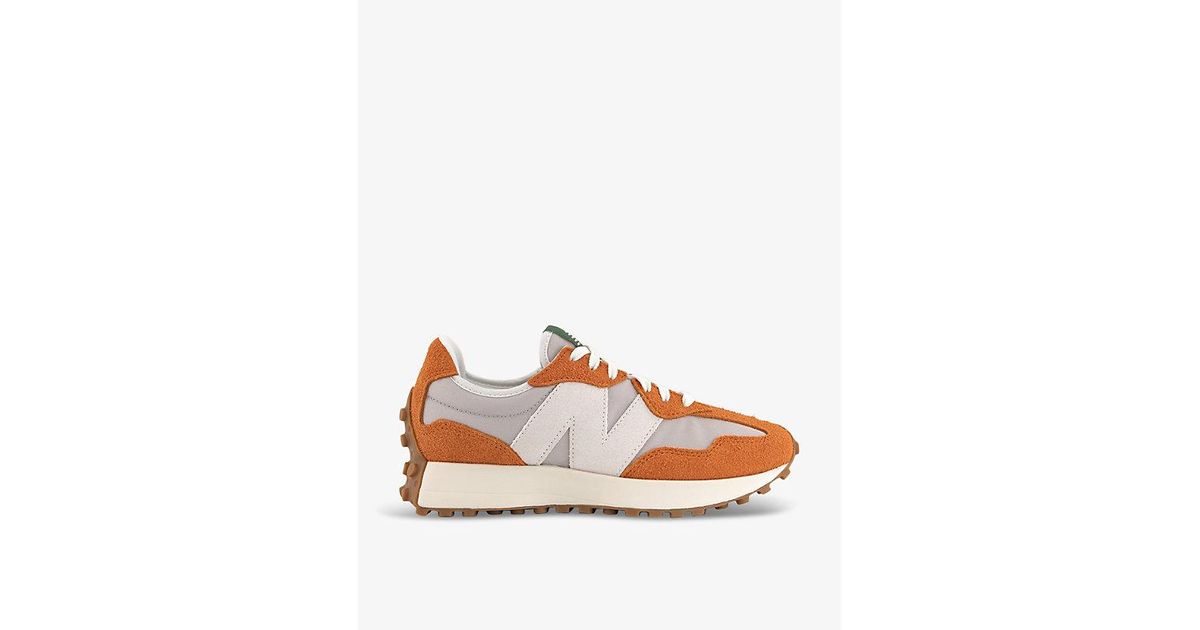 New Balance Classic 327 Logo-Embroidered Suede And Woven Low-Top ...