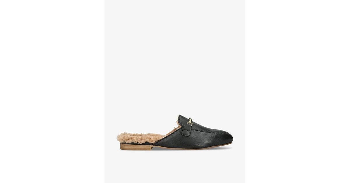 Steve Madden Cleodora F Lined Slip-On Leather Mules in Black | Lyst