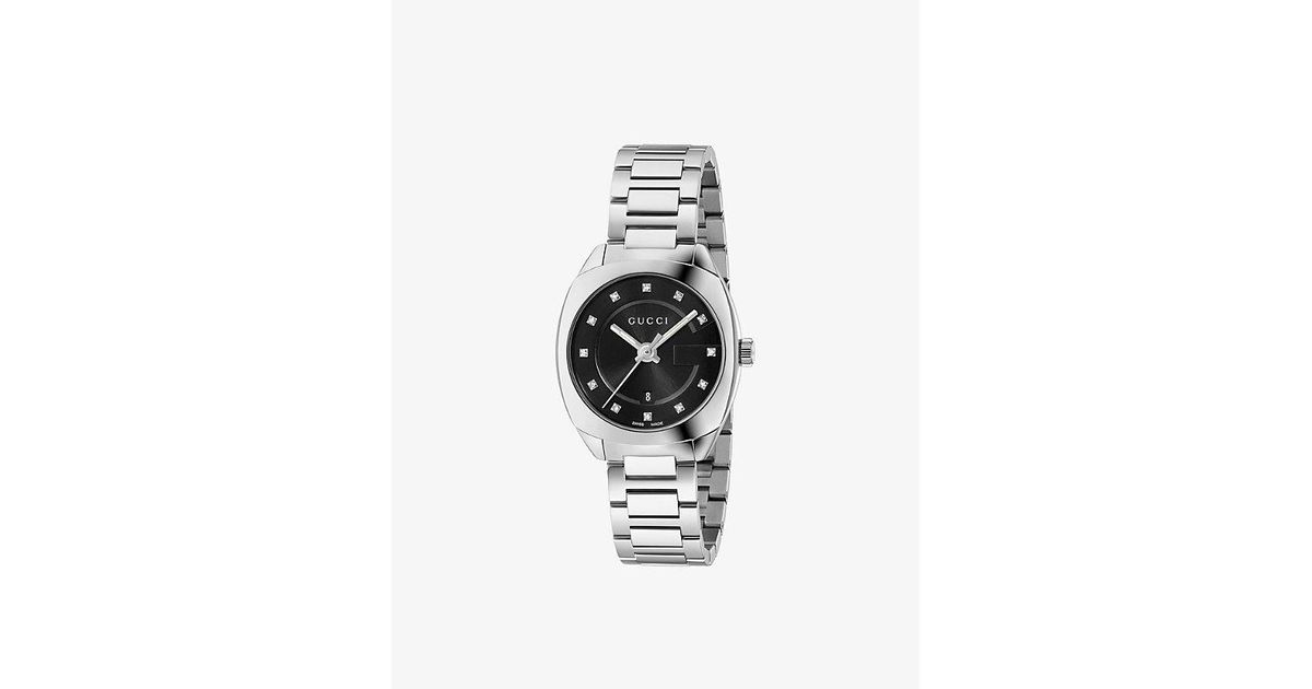 Gucci Ya142503 gg2570 Stainless Steel And Diamond Watch in White | Lyst