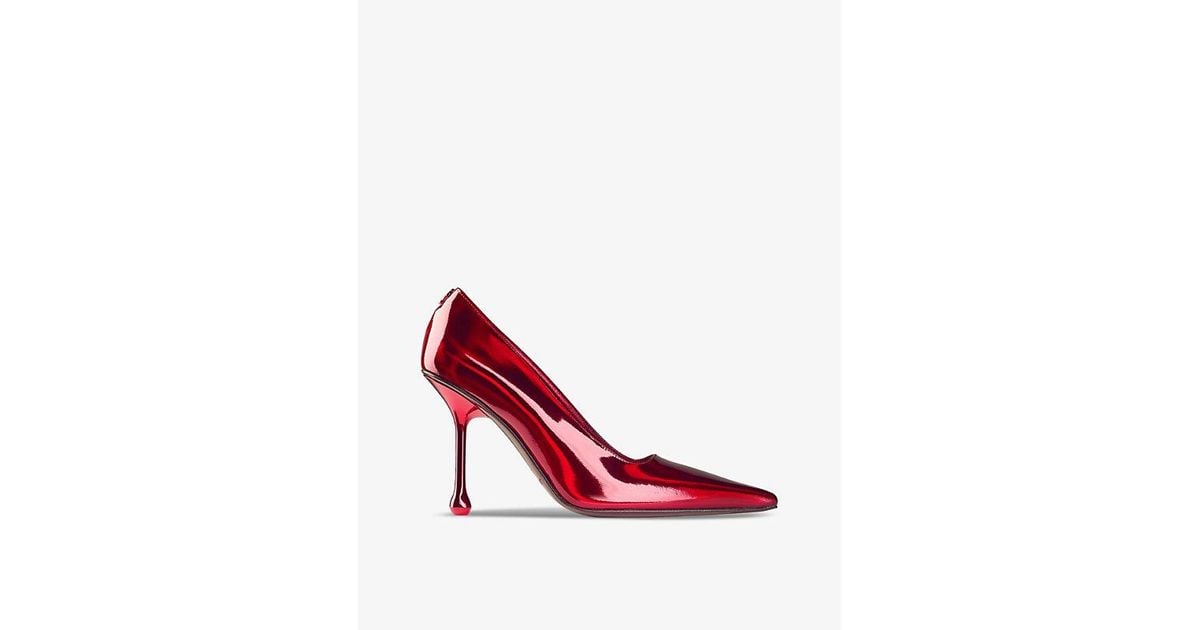 Jimmy Choo Ruby Ixia Car-Paint Patent-Leather Heeled Courts in Red | Lyst