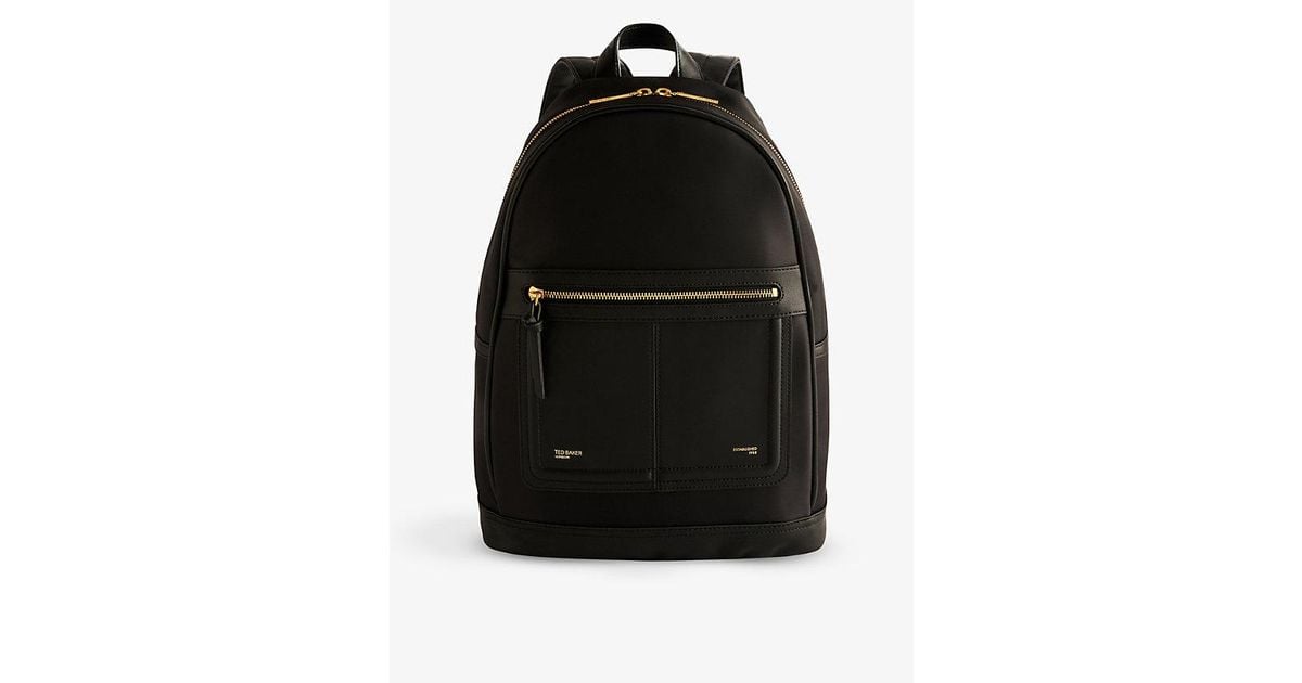 Ted Baker Voella Logo-embossed Faux-leather Backpack in Black | Lyst