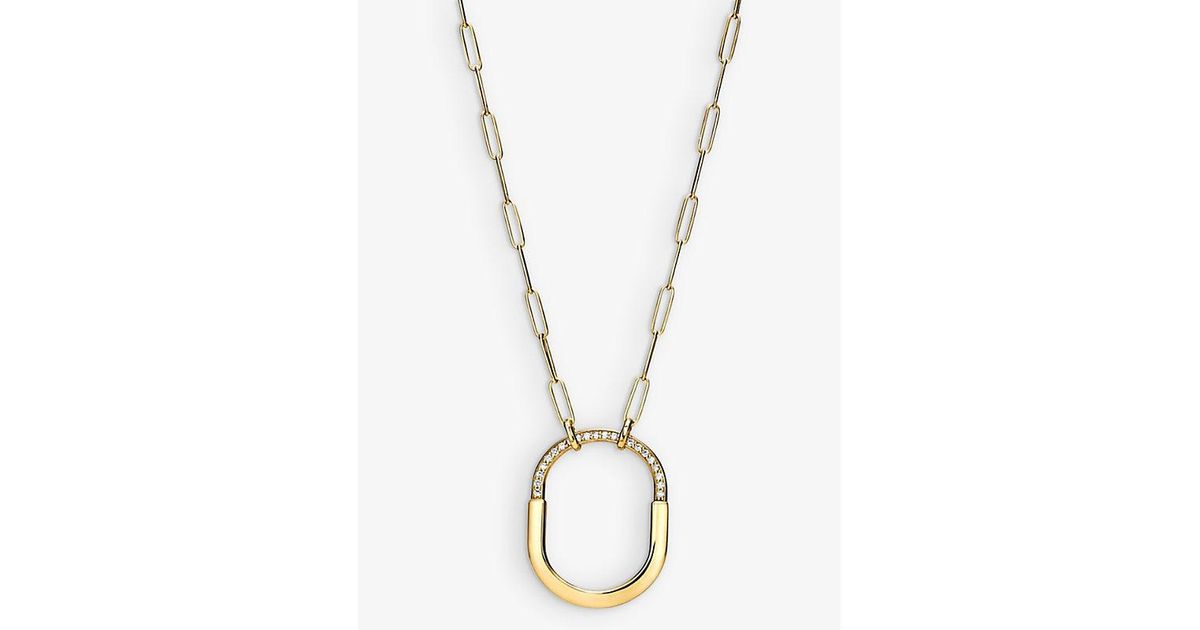 Tiffany & Co. Tiffany Lock 18Ct- And 0.43Ct Round-Brilliant Diamond ...