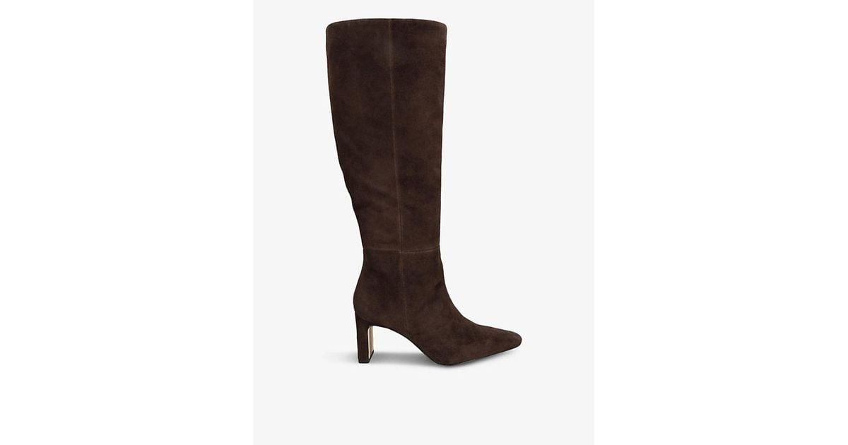 Sam Edelman Sylvia Suede Heeled Knee-High Boots in Brown | Lyst