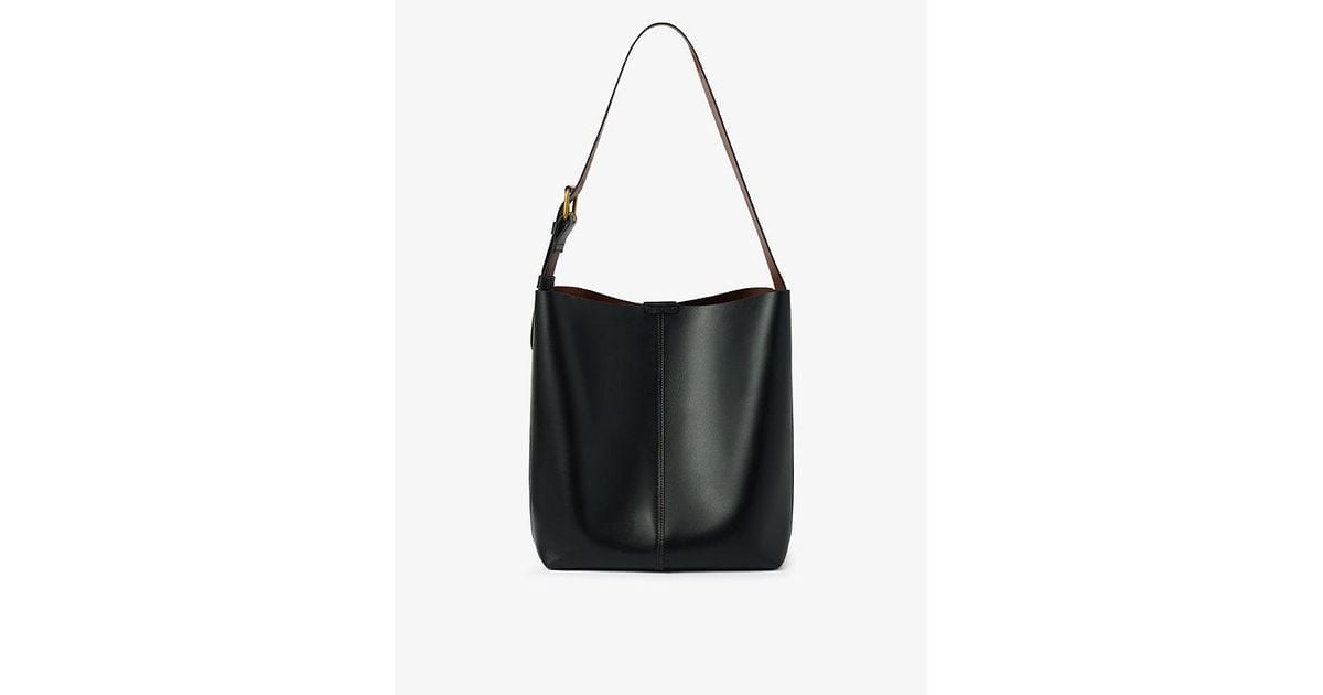 Soeur Saudade Logo-Embossed Leather Shoulder Bag in Black | Lyst