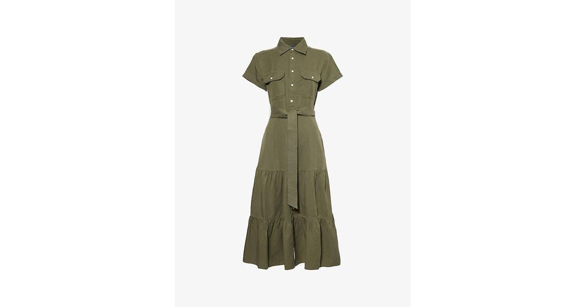 Polo Ralph Lauren Prl Ss Day Dress in Green | Lyst