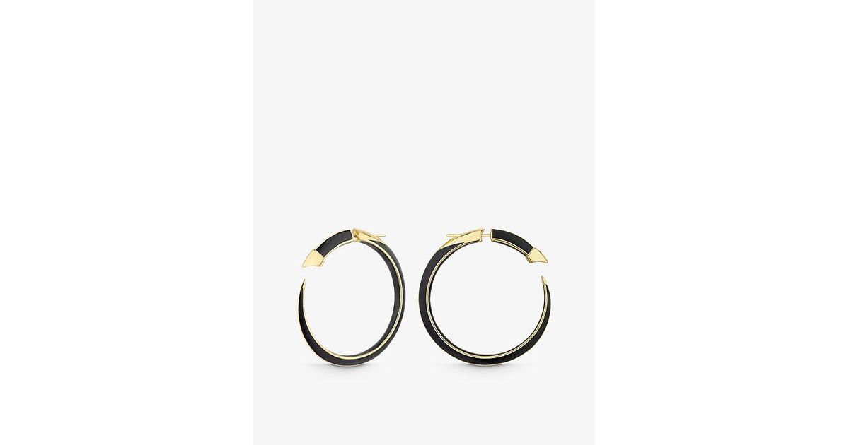 Shaun Leane Vermeil Sabre Solis 18Ct-Plated Sterling- And Enamel Hoop Earrings in Metallic | Lyst