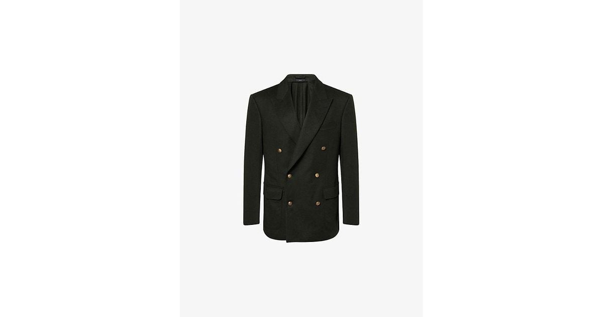 dunhill Double-Breasted Notched-Lapel Cashmere Jacket in Black for Men | Lyst UK