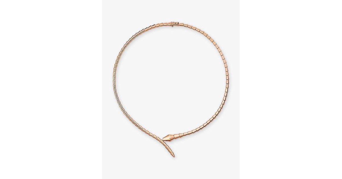 BVLGARI Serpenti Viper 18Ct Rose- Necklace in Metallic | Lyst