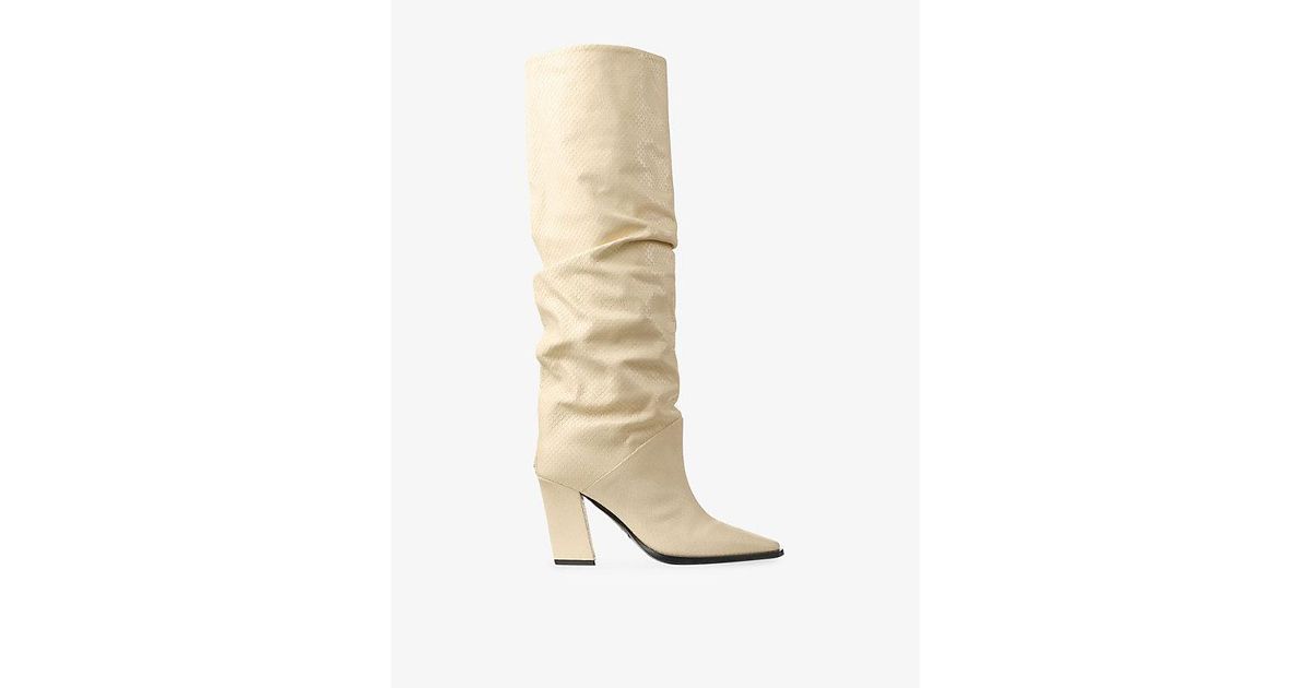 Jimmy Choo Hart Kb 85 Leather Boots in Natural | Lyst UK