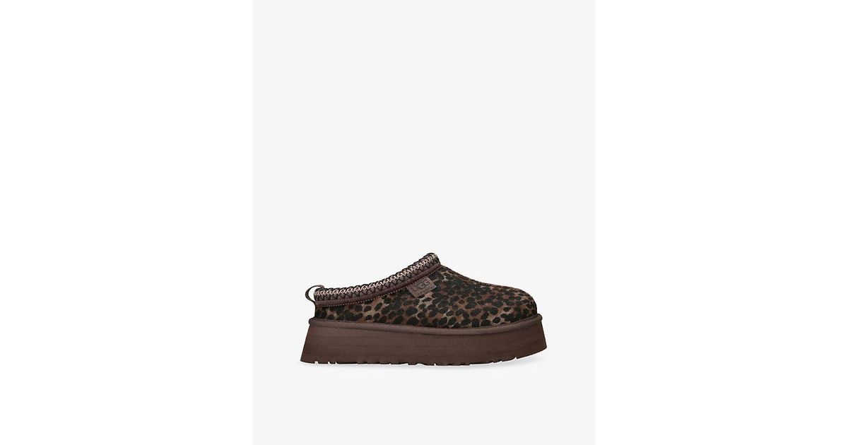 UGG Tazz Caspian Calf-Hair Slippers in Brown | Lyst UK