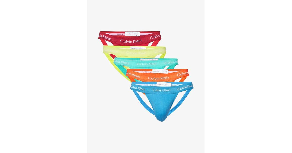 Calvin Klein Pride Low-rise Branded-waistband Pack Of Five Stretch ...