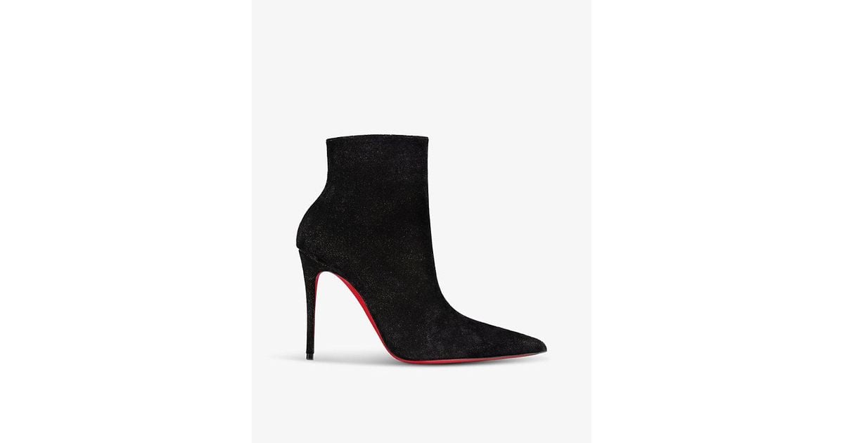 Christian Louboutin Kate Max Booty 100 Velour Heeled Ankle Boots in ...