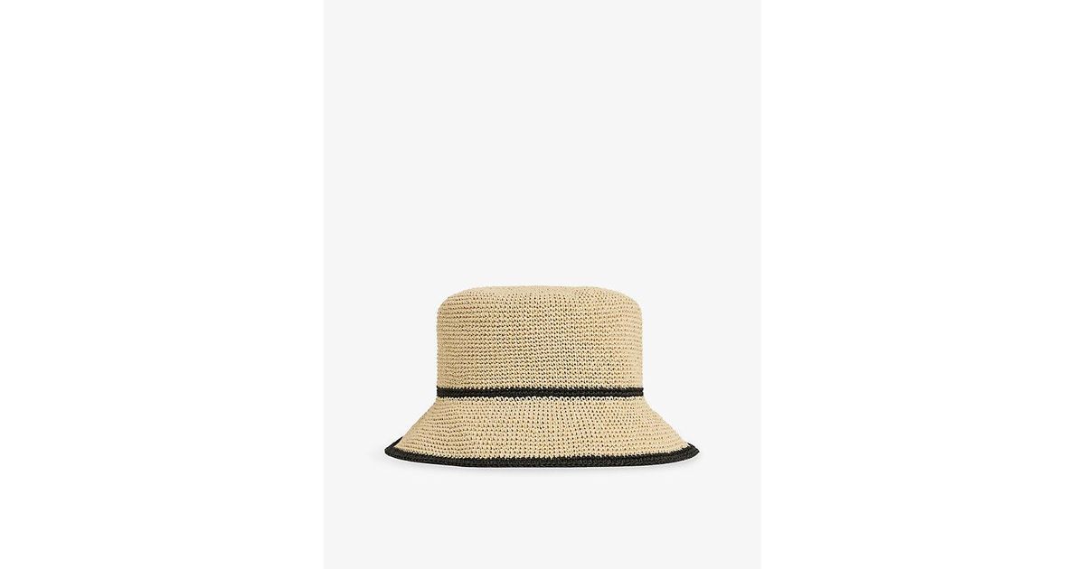 Reiss Edith Woven-Tip Straw Hat in Natural | Lyst