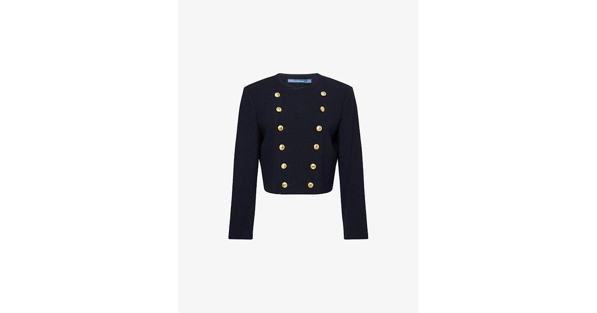 Polo Ralph Lauren Military Double-Breasted Wool Blazer in Blue | Lyst UK