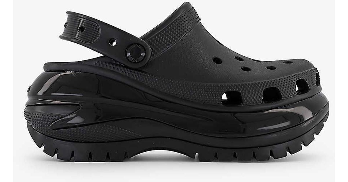 Crocs™ Mega Crush Platform Perforated-rubber Clogs in Black | Lyst UK