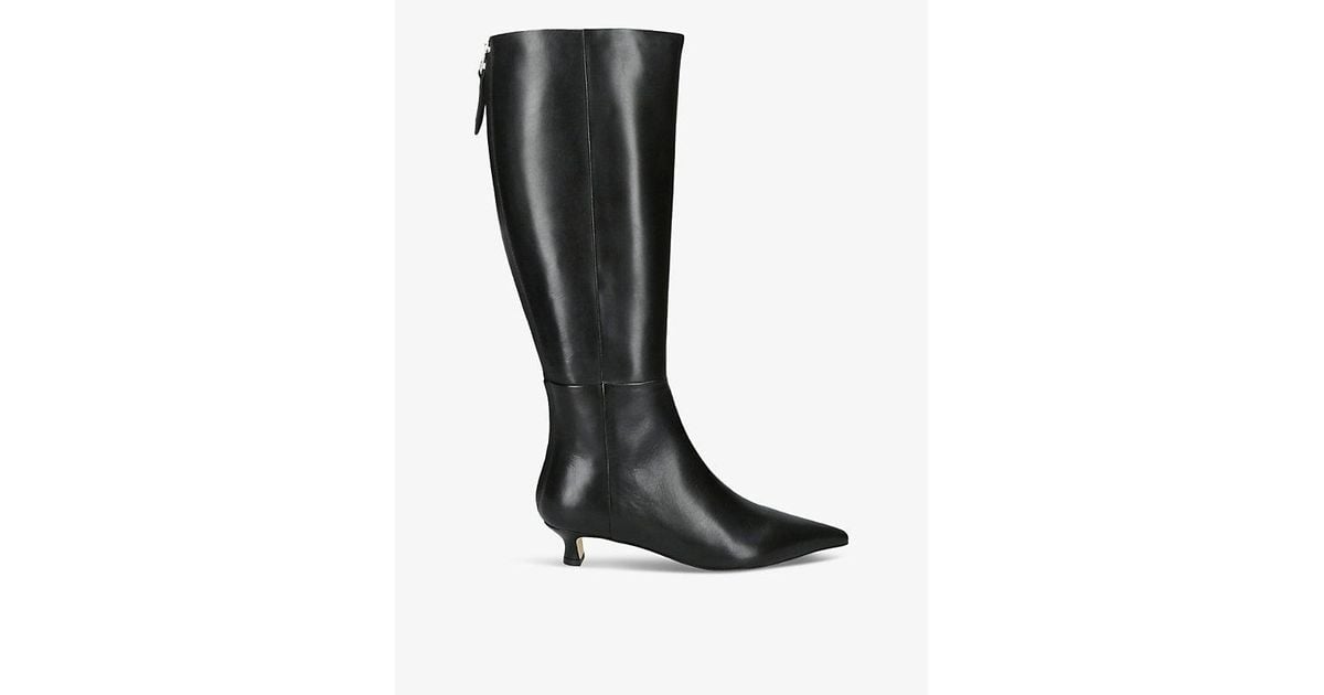 Aeyde Zazie Heeled Leather Knee-High Boots in Black | Lyst