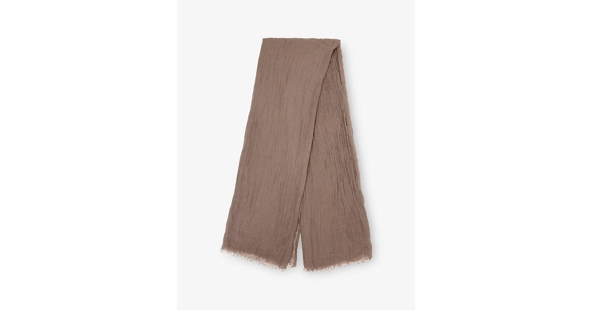 Rick Owens Sandy Mega Modal And Linen-Blend Scarf in Brown | Lyst UK