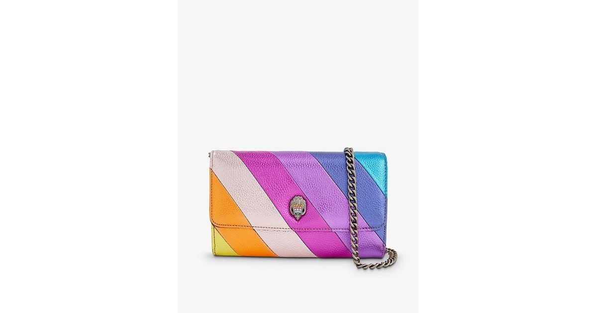 Kurt Geiger Stripe-pattern Bird-emblem Leather Wallet-on-a-chain in ...