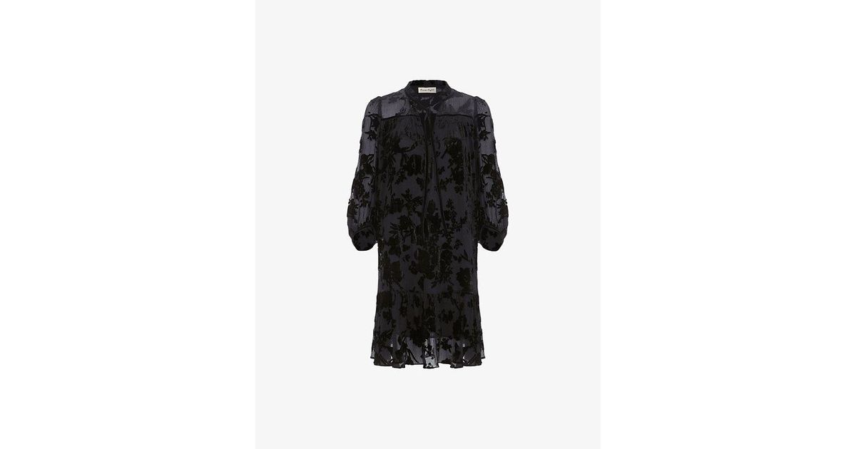 Phase Eight Mila Floral-Burnout Velvet Mini Dress in Black | Lyst UK