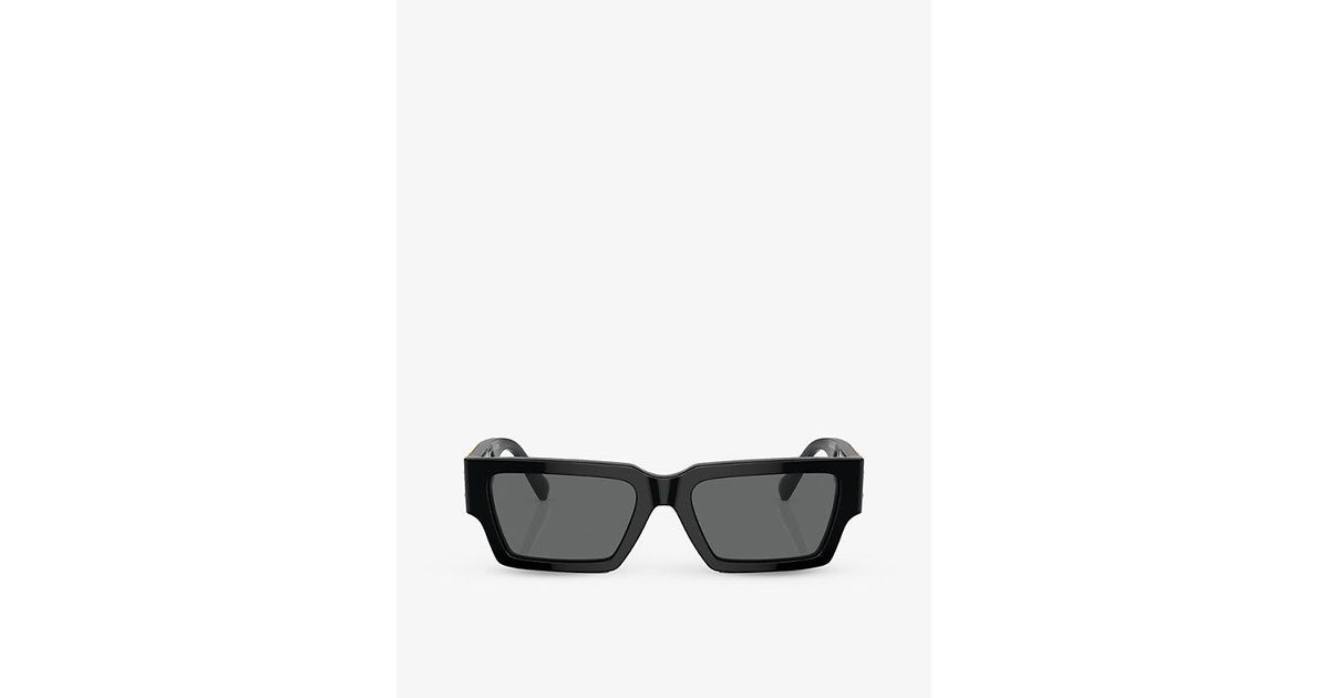 Versace Ve4459 Rectangular-frame Acetate Sunglasses in Black for Men | Lyst