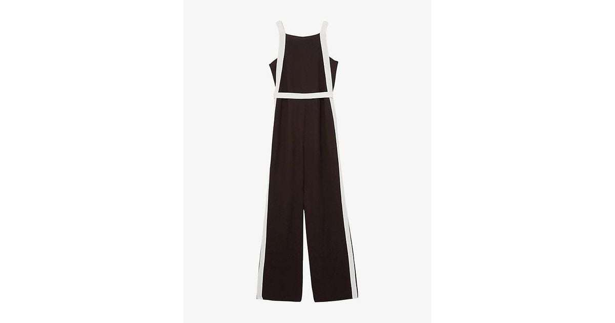 Reiss Salma Colour-Block Wide-Leg Woven Jumpuit | Lyst UK