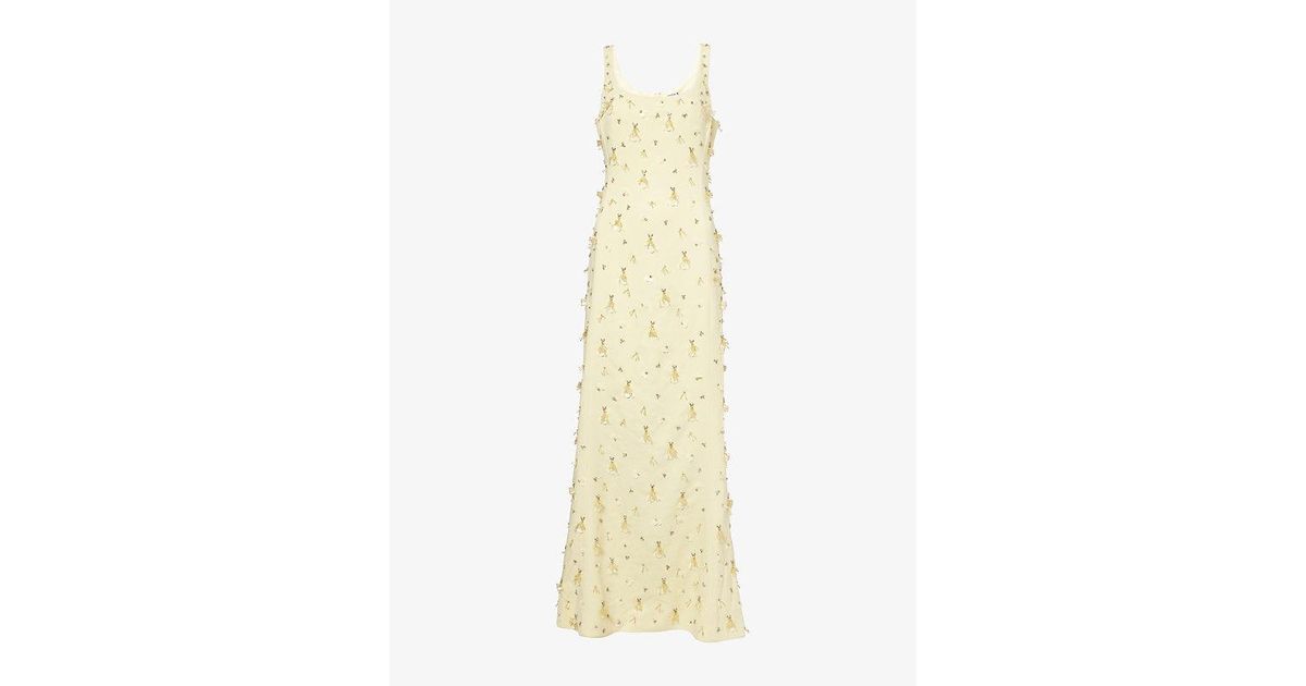 Jonathan Simkhai Briella Embellished Woven Maxi Dress in Metallic | Lyst