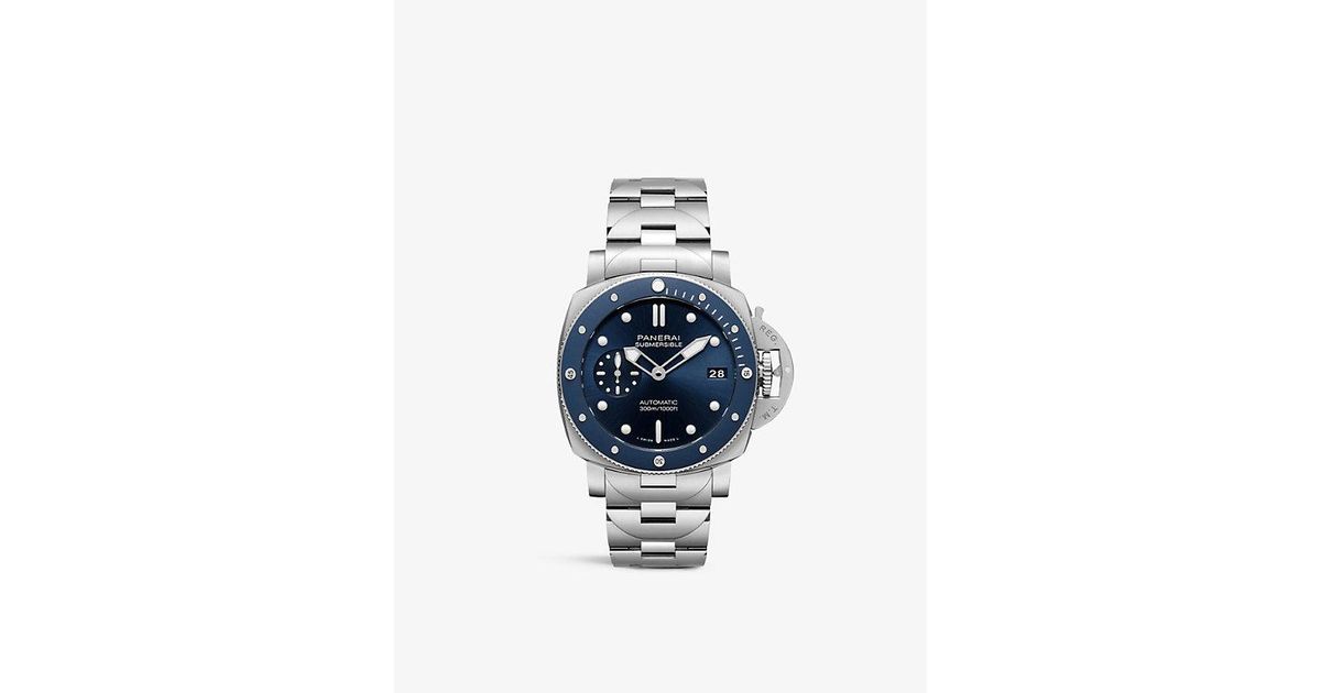 Panerai Pam02068 Submersible Blu Notte Stainless-Steel Automatic Watch ...