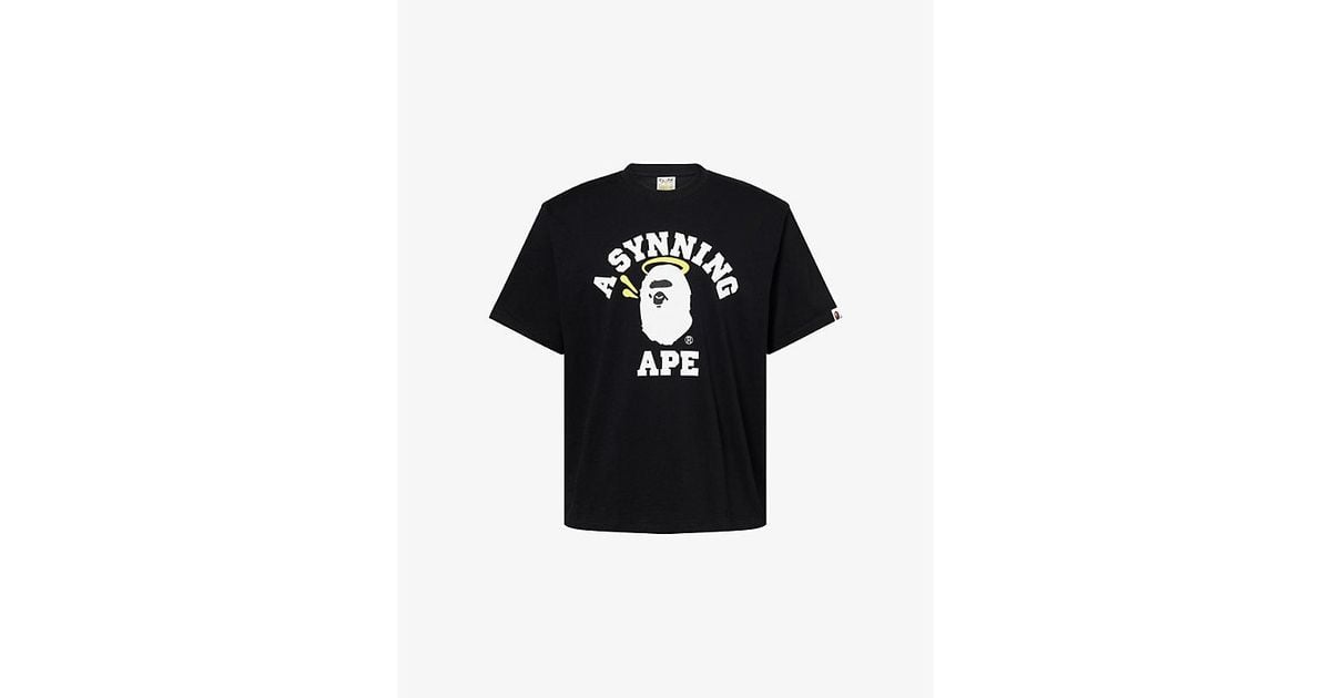 A Bathing Ape Bape X Spotify X Syna College Relaxed-Fit Cotton-Jersey T ...