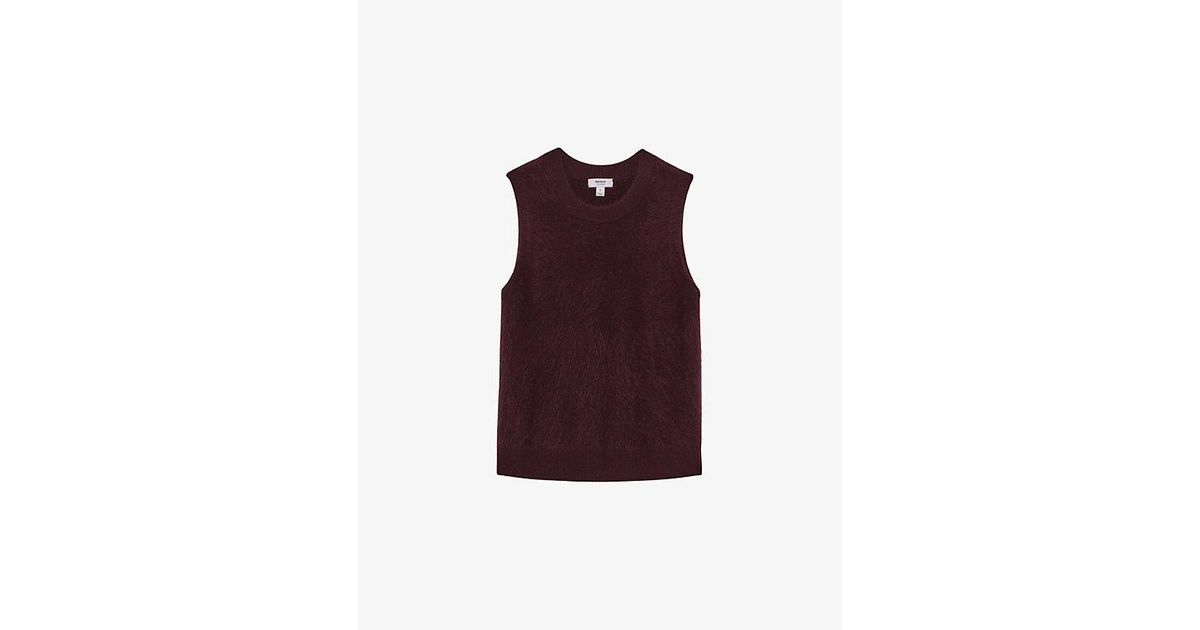 Reiss Mel Round-Neck Cashmere Vest in Purple | Lyst UK