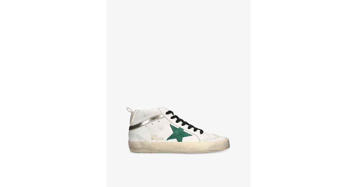 Golden Goose Mid Star 12131 Bio-Based Mid-Top Trainers in Natural | Lyst