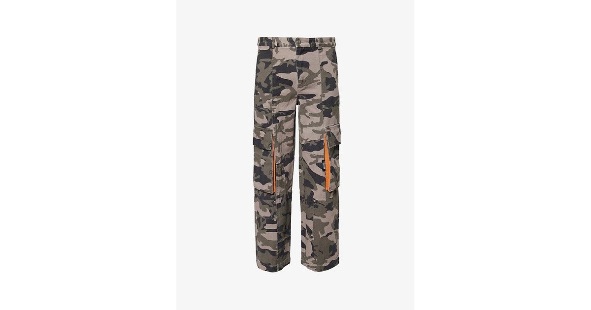 Trapstar Straight-Leg Cotton Cargo Trousers in Gray for Men | Lyst