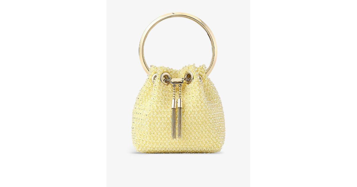 Jimmy Choo Sunbleached Bon Bon Micro Crystal-Embellished Satin Top ...