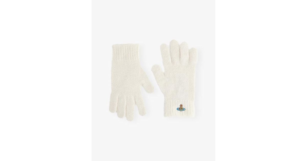 Vivienne Westwood Fluffy Alpaca-Wool Blend Gloves in White | Lyst