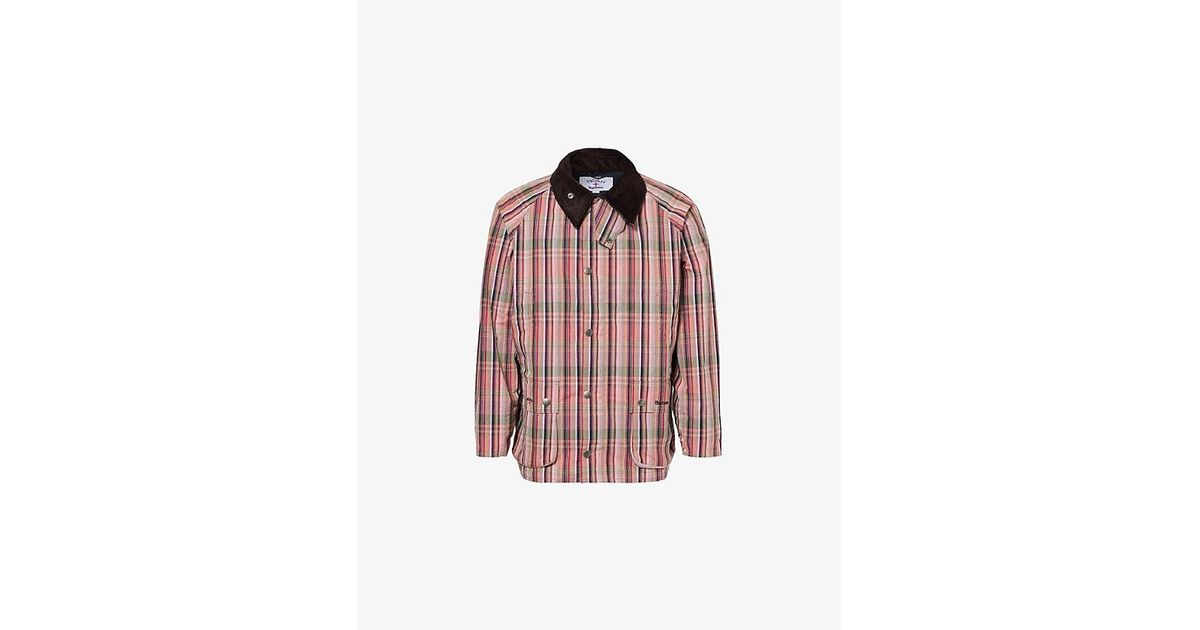 Barbour X Noah Madras Bedale Plaid-Pattern Cotton Jacket in Red for Men ...
