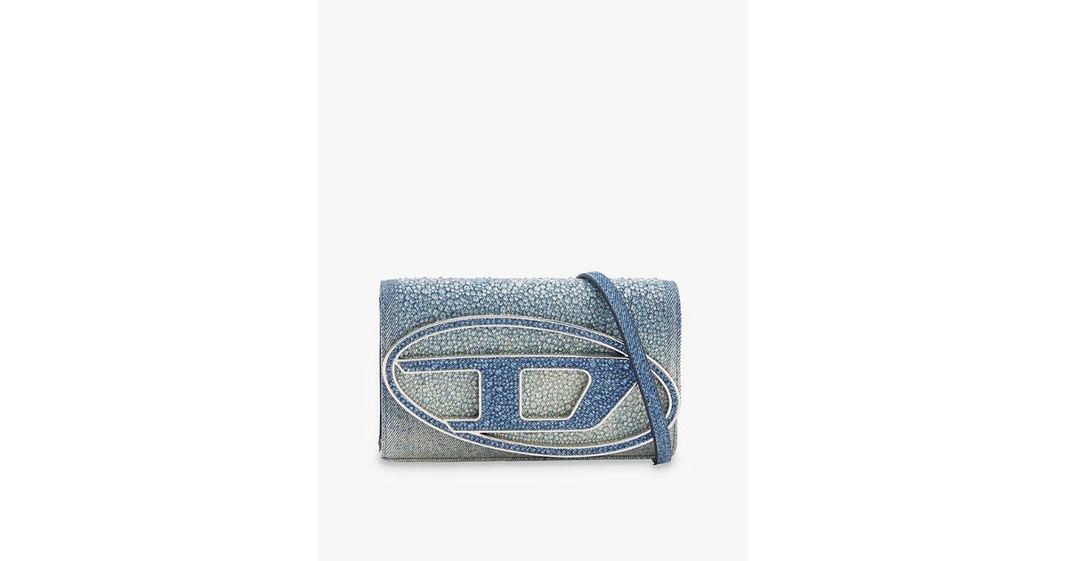 DIESEL Brand-plaque Wallet On Chain in Blue | Lyst