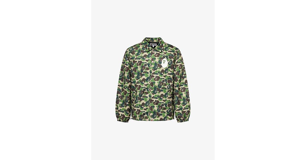 A Bathing Ape Camo Nyc Coach Printed Nylon Jacket in Green for Men | Lyst